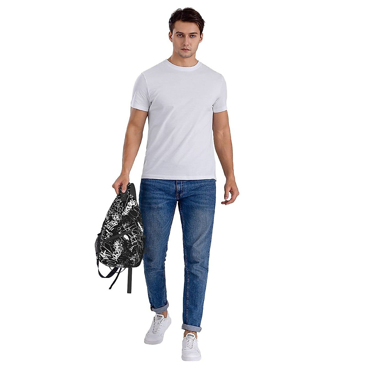 ZREXUO Graffiti Art Sling Bag Crossbody Chest Daypack Casual Backpack Graffiti Shoulder Bags for Women Men