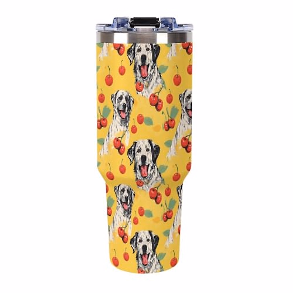 Labrador Retriever Dog Cherries 40 Oz Stainless Steel Cup Travel Tumbler with Handle and Straw Lightweight Coffee Mug for Home Office