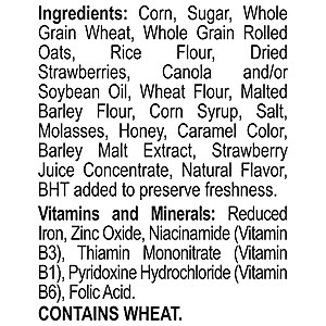 Honey Bunches of Oats with Strawberries Breakfast Cereal, Strawberry Cereal with Oats and Granola Clusters, 11 OZ Box
