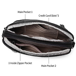 Wesccimo Small Crossbody Clutch Purses For Women Black Wristlet Handbag Trendy Chain Leather Snakeskin Print Evening Purse