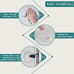 Door Stoppers Wall Protector, 6PCS Etybetopstar Reusable Door Bumper with Self Strong Adhesive, Quiet, Shock Absorbent Gel for Home, Office, Wall Protector from Door Knobs (Round 1.57inch, Clear)
