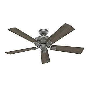 Hunter Fan Company 51019 Crestfield Indoor Ceiling Fan with LED Light and Pull Chain Control, 52", Matte Silver Finish