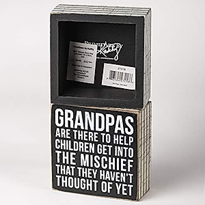 Primitives by Kathy 27218 Pinstripe Trimmed Box Sign, Grandpas, Wood, Small