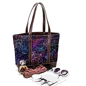 Purses for Women, Tote Bag, Tote Bag for Women, Small Tote Bag, abstract colorful galactic universe galaxy pattern