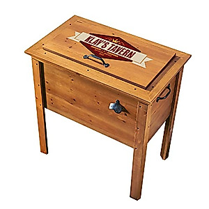 Let's Make Memories Personalized Tavern Outdoor Wooden Cooler - Father’s Day - for Dad - Burgundy