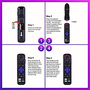 SofaBaton R2 Universal Remote for IR Devices, Replacement for Roku Remote Control,13 Extra IR Learning Power Volume/Mute/Button for TVs/Blu-ray/DVD/Cable/Satellite (Not Support WiFi/Bluetooth/RF)