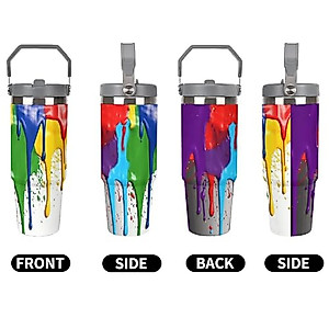 SYJTGDE Large Capacity Car Cup Paint Splatter Backdrop Fashionable Upgrade Car Cup Advanced And Beautiful Travel Cup