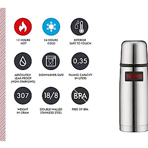 Thermos Light and Compact Flask, Stainless Steel, 350 ml