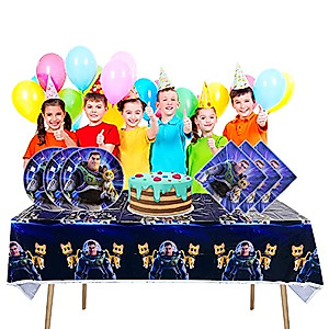41pcs Buzz Lightyear Party Supplies, 20Plate,20Napkin and Tablecloth , Buzz Lightyear Birthday Party Decoration Supplies