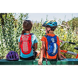 CamelBak Mini M.U.L.E. Kids Hydration Backpack for Hiking and Biking - 50oz, Black/Flames