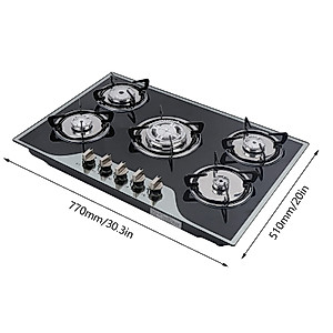 30-Inch 5-Burner Gas Stove Built-In Stove Stove Kitchen LPG/Natural Gas Is Easy To Clean Used To Meet Various Cooking Needs