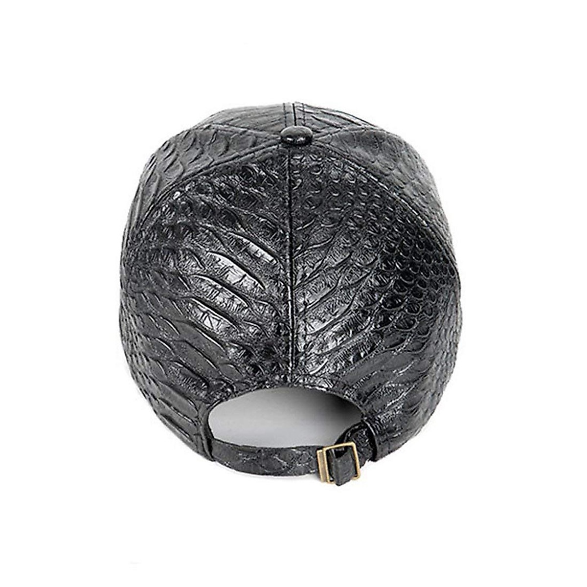 JNKET Fashion Mens Crocodile Pattern Baseball Cap PU Leather Hats for Women Adjustable Outdoor Sports Hats (Black)