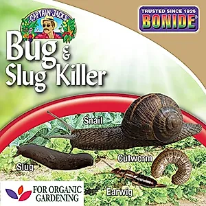 Bonide Captain Jack's Bug & Slug Killer Granules, 1.5 lb. Long Lasting Protection, For Organic Gardening, Safe for Pets