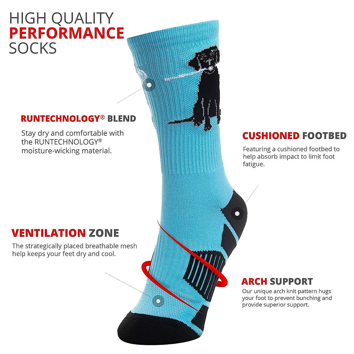 ChalkTalkSPORTS Lacrosse Athletic Mid-Calf Woven Socks | Lacrosse Dog Socks | Adult Size