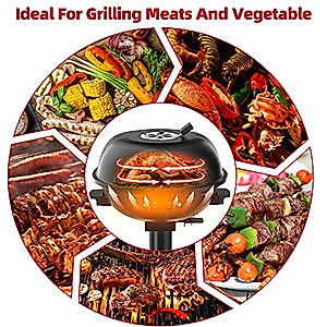 Electric Outdoor Grill,1800W Portable BBQ Grill for Cooking,15+Serving Electric Grill Outdoor Cooking, Non-Stick Removable Stand Barbecue Grill