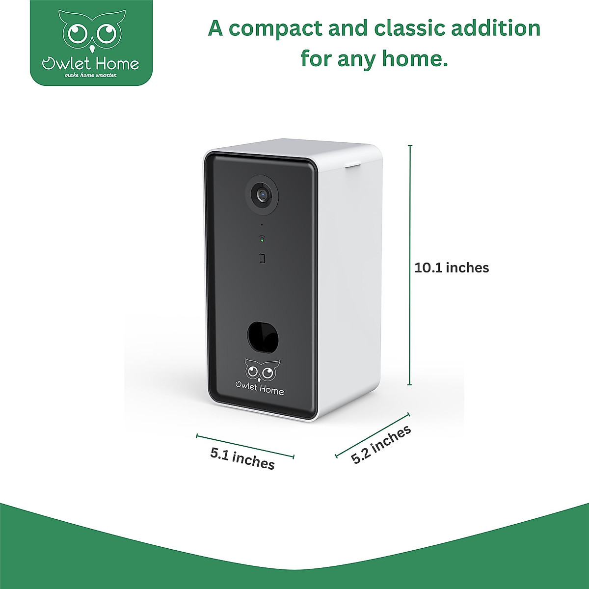 Owlet Home Pet Camera with Treat Dispenser Tossing for Dogs/Cats, 2.4Ghz & 5Ghz WiFi, 1080P Camera, Live Video, Auto Night Vision, 2-Way Audio, Compatible with Alexa, pre-Recorded Voice Message