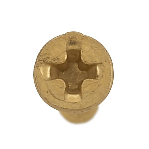 #4 x 1/2" Brass Flat Head Phillips Wood Screws - Pack of 25 - Self Tapping Screws for Wood - FH412-SB