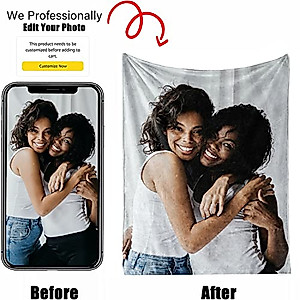 Yofair Gifts for Sister Customized Blankets with Photos Soft Plush Flannel Throw Personalized Blanket Unique Birthday Gifts for Sister from Brother, Sister