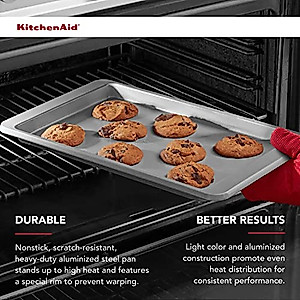 KitchenAid Nonstick Aluminized Steel Baking Sheet, 10x15-Inch, Silver