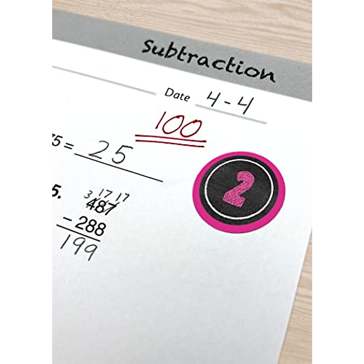 Chalkboard Brights Numbers Stickers