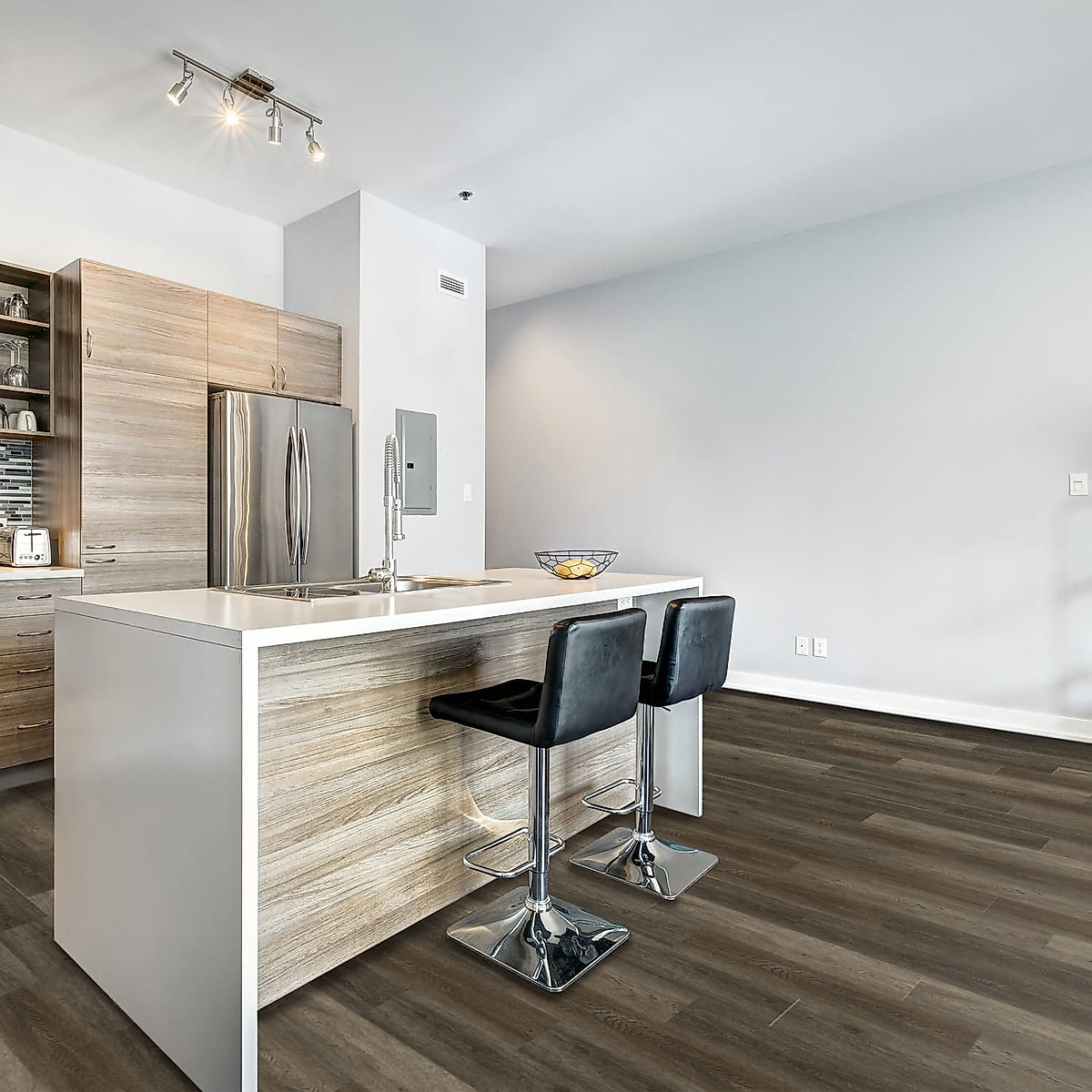 Lucida Surfaces Luxury Vinyl Flooring | Interlocking Flooring for DIY Installation | 10 Wood-Look Planks | CliCore | 24.5 Sq. Feet (10, Bark, 10 Planks)