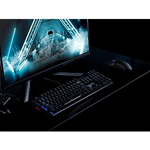 Dark Matter by Monoprice Aether Optical Mechanical Gaming Keyboard - LightStrike LK Red, RGB, IP57 Rated, Aluminum, Wired