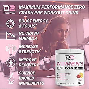 Pre Workout for Women - Raspberry Lemonade - Energy for Working Out - High Endurance - Best Pre Workout for Girls 25 Servings (Raspberry Lemonade)