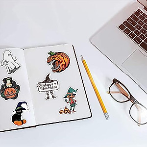 100PCS Non-Repeating Halloween Pumpkin Theme Stickers, Vinyl Waterproof Holiday Party Stickers, Holiday Gifts for Kids and Youth Adult Teens, for Water Bottle, Laptop, Skateboard, Luggage, Arts and Crafts, Party Favors