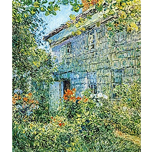 Frederick Childe Hassam Old House and Garden, East Hampton Henry Art Gallery - Seattle 30" x 25" Fine Art Giclee Canvas Print Reproduction (Unframed)