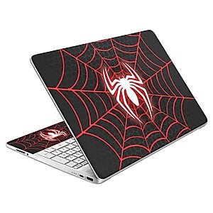 HK Studio Laptop Skin Decal Specific Fit for HP 15.6" with No Cutting Required, No Bubble, Waterproof, Scratch Resistant, Spider Design - Including Wide Screen and Full Wrist Pad Skin