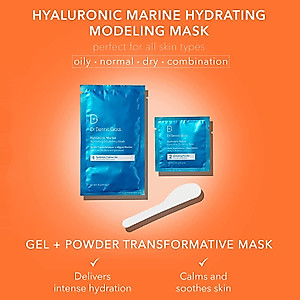 Dr Dennis Gross Hyaluronic Marine Modeling Mask: for Dehydrated Skin, Dull Complexion & Fine Lines and Wrinkles, 4 Treatments