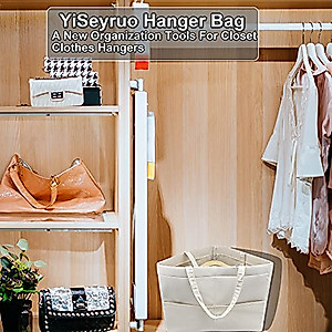 YiSeyruo Hanger Storage Bag for Adult Hanger: Hanger Triangle Bag for Closet Tidier Space Saving Hanger Storage Organizer Holder | Hanger Stacker Hamper for Wardrobes Laundry Rooms (L)
