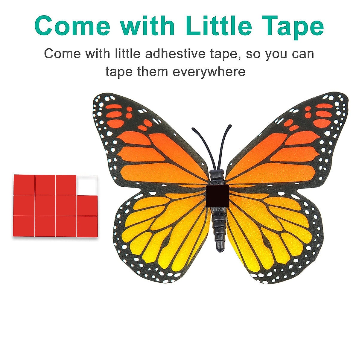 Yzurbu 24pcs Monarch Butterfly Decor, Orange Artificial Fake Butterflies Decorations for Fall Autumn Craft, Halloween, Thanksgiving, Christmas