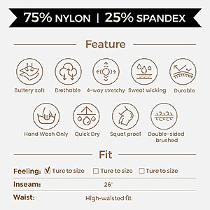 Aoxjox High Waisted Workout Leggings for Women Compression Tummy Control Trinity Buttery Soft Yoga Pants 26" (Cherry Mahogany, Medium)