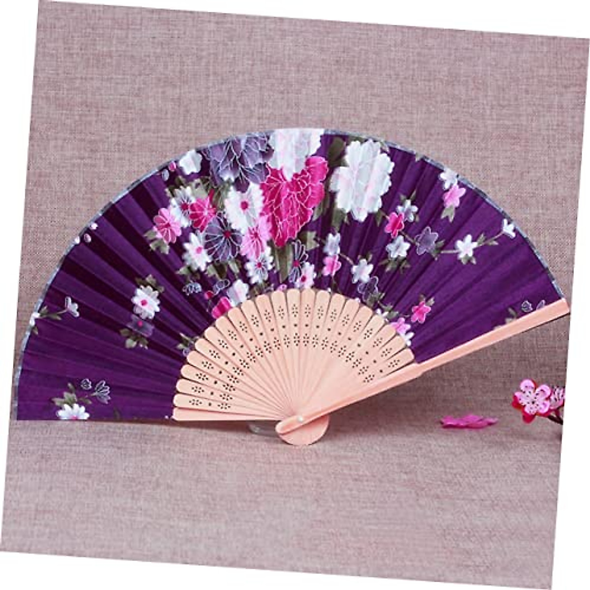 MUSISALY 2pcs Silk Folding Chinese Silk Fans Hand Folding Fans Chinese Hand Fan chinese fan Chinese Folding Fans Japanese Hand Fan collapsible fan hand fans bamboo ancient fan men and women