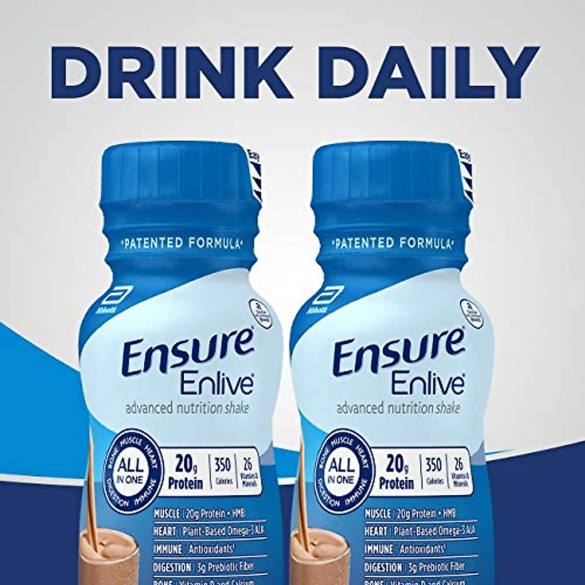Ensure Enlive Meal Replacement Shake, 20g Protein, 350 Calories, Advanced Nutrition Protein Shake, Milk Chocolate, 8 Fl Oz (Pack of 16)