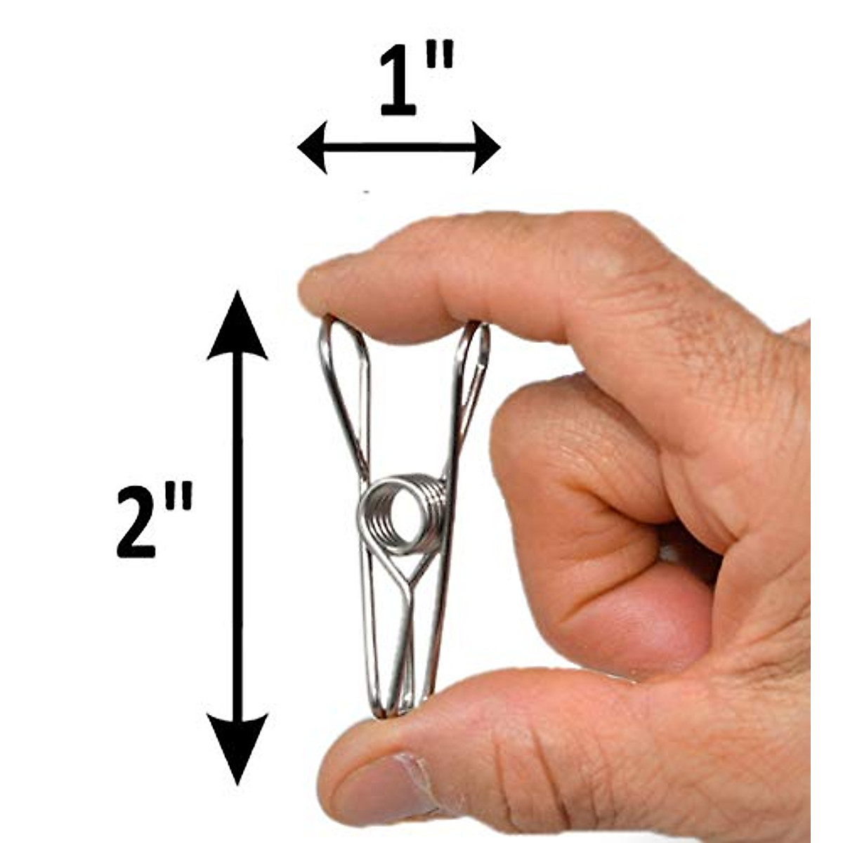 Home-X Clothes Pins 40 Pack, Metal Pins, Multi-Purpose Stainless Steel Wire, Cord Clothes Pins Utility Clips, Hooks for Home/Office-2 inch