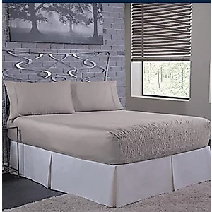 BEDTITE ABSOLUTELY FITTING Cotton Rich 500 Thread Count, King Size Set with Deep Pocket 7” to 20” Fitted Sheet, Flat Sheet and 2 Pillow Cases, Sage