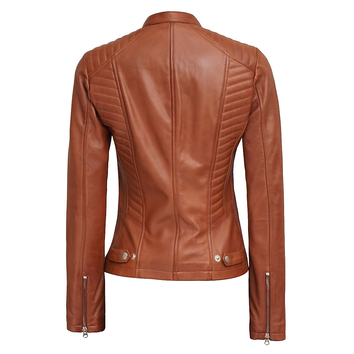 Decrum Womens Brown Leather Jacket - chaquetas de cuero para mujer | [1300172] N-185, S