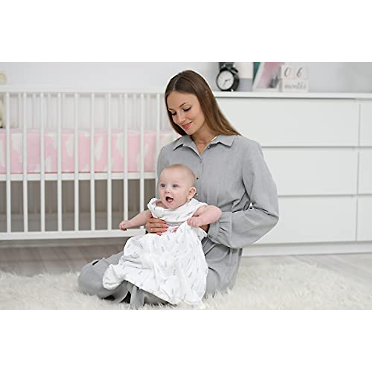 Baby Sleeping Bag Sack – Infant Sleeping Bags – 3 Pack - Pure Cotton Unisex Zip Up Wearable Blanket for Sleeping Boys & Girls (Grey Plaid, 12-18 Months)