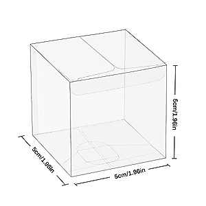 Oomcu 80 Pack Clear Plastic Favor Boxes,Transparent Macaron Cupcake Chocolate Candy Cookies Malt Balls Soap Gift Single Individual Packaging Boxes for Wedding Party Baby Shower Display(2" x 2" x 2")