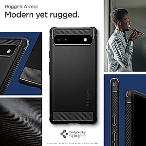 Spigen Rugged Armor Designed for Pixel 6a Case (2022) - Matte Black