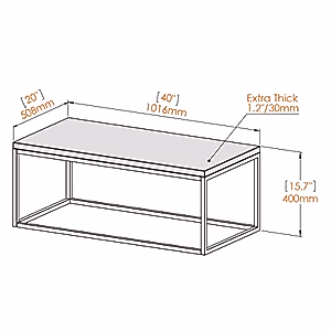 CENSI 40" Modern Grey Oak Coffee Table Set of 2 for Living Room