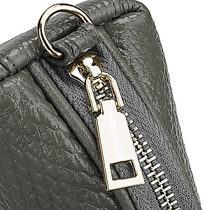 YALUXE Womens Wristlet Genuine Leather Quilted Zipper Large Clutch Wallet