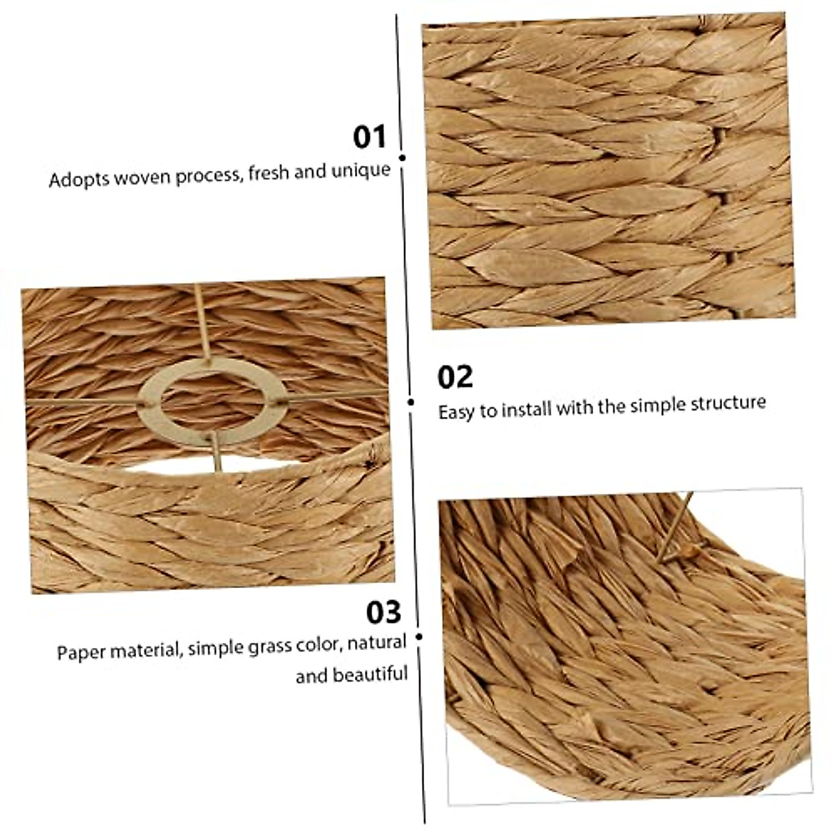 DELURA Woven Lampshade Lampshades for Floor Lamps Vintage Lantern Rustic Pendant Lighting Lamp Replacement Shade Hanging Lights Lampshades Rustic Lamp Shade Country Lamp Shades to Weave/653