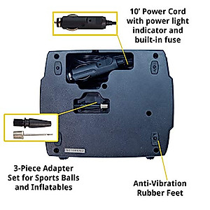 JACO SmartPro 12V Tire Inflator Air Compressor - Portable Automatic Digital Tire Pump (Max 100 PSI, 12-volt DC)