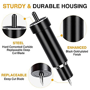CAREGY Deep Cut Blade and Housing for Cricut Maker, Replacement Deep Point Blade Compatible with Maker 3/Maker/Explore 3/Air 2/Air/One Cutting Machines (4 Deep Cut Blades and 1 Housing Included)