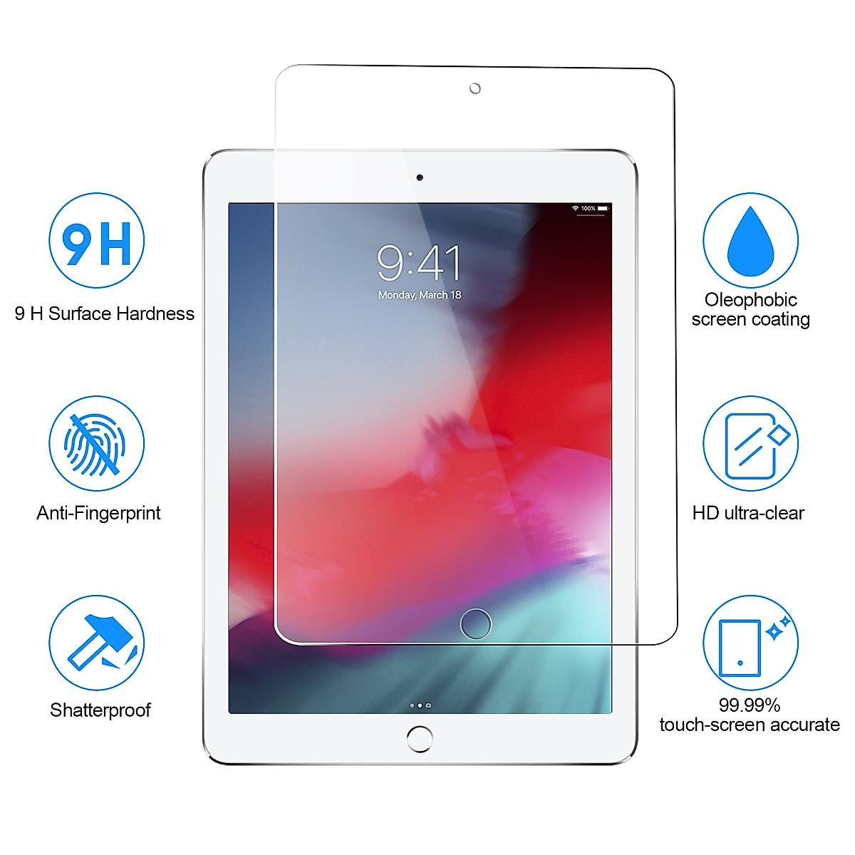 SIBEITU Screen Protector for iPad Mini 5/4th Generation, 9H HardnessTempered Glass Film Guard 7.9 inch (2 Pack)