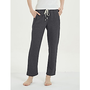 Gihuo Women's Sherpa Lined Sweatpants Winter Warm Fleece Lined Sweatpants with Pockets Fleece Jogger Pants Athletic(2# Dark Grey, X-Large)