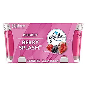 Glade Candle Jar, Air Freshener, Bubbly Berry Splash, 3.4 Oz, 2 Count